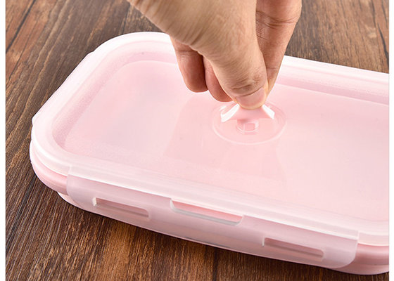 FDA silicone foldable lunch box silicone microwave lunch box portable silicone lunch box supplier