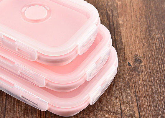 FDA silicone foldable lunch box silicone microwave lunch box portable silicone lunch box supplier