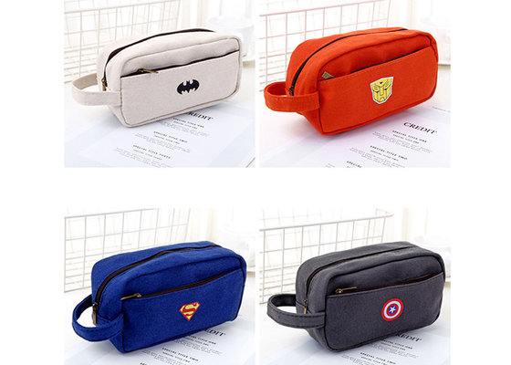 custom creative canvas pen bag with large capacity multi-layer zipper stationery bag for pens supplier